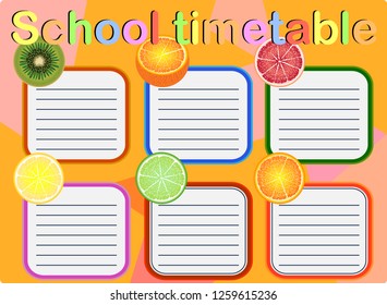 Background Frame Design School Timetable Scheduleweekly: ภาพประกอบสต็อก ...