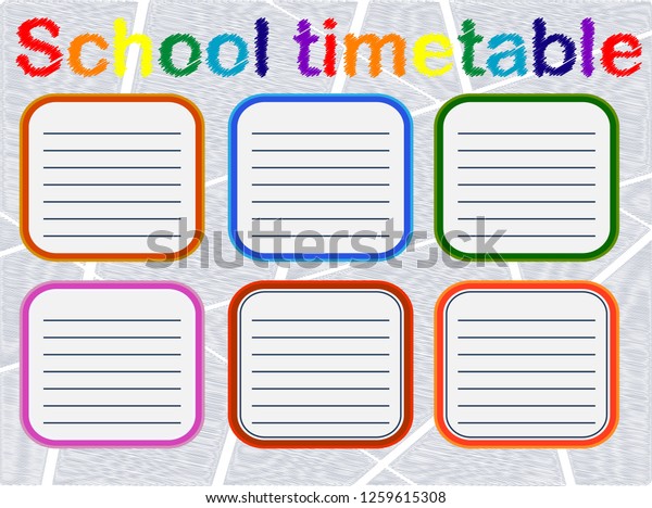 Background Frame Design School Timetable Scheduleweekly Stock ...