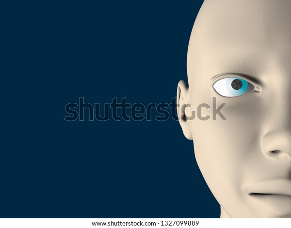 Background Half Human Face Blue Eyes Stock Illustration 1327099889 ...