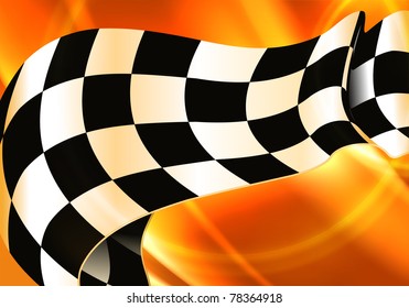 Checkered Flag Background Red Flames Stock Illustration 391605259 ...