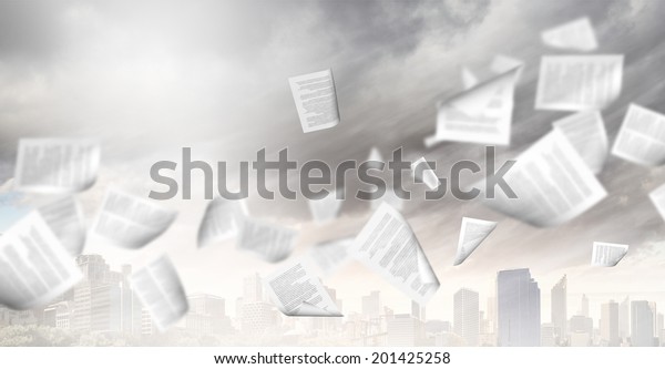 Background Image Papers Flying Air Stock Illustration 201425258 ...