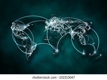 Background Image World Map Connection Lines Stock Illustration 231785494