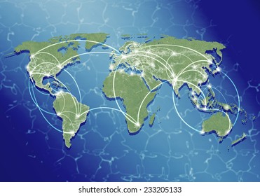 Background Image World Map Connection Lines Stock Illustration ...