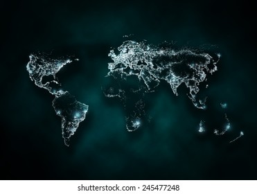 World Map Polygonal Wireframe Mesh Looks Stock Vector (Royalty Free ...