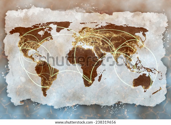 Background Image World Map Connection Lines Stock Illustration ...