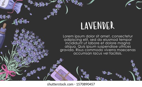 Background Lavender Elements Lettering Lavender Copy Stock Illustration ...