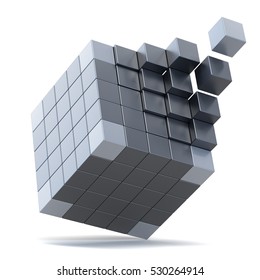 Background Metal Cubes 3d Render Illustrations Stock Illustration 530264914