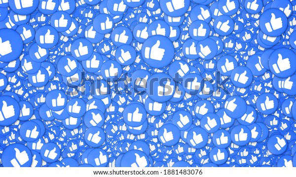 Background Multiple Like Reaction Emojis Social Stock Illustration ...