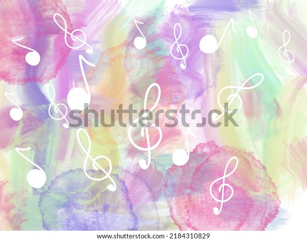 Background Musical Notes Colored Spots Stock Illustration 2184310829 ...