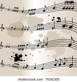 Background Musical Notes Splashes Stock Illustration 79242505 ...