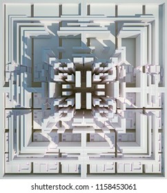 Background Threedimensional White Blocks 3d Rendering Stock ...