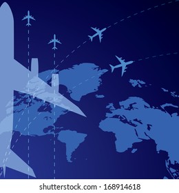 Background World Map Airplane Stock Illustration 168914618 | Shutterstock