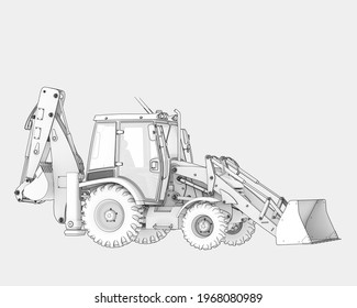1,195 Backhoe loader draw Images, Stock Photos & Vectors | Shutterstock