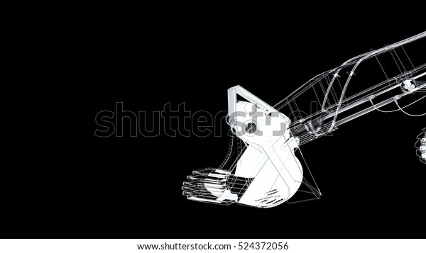 Backhoe Model Body Structure Wire Model Stock Illustration 524372056 ...