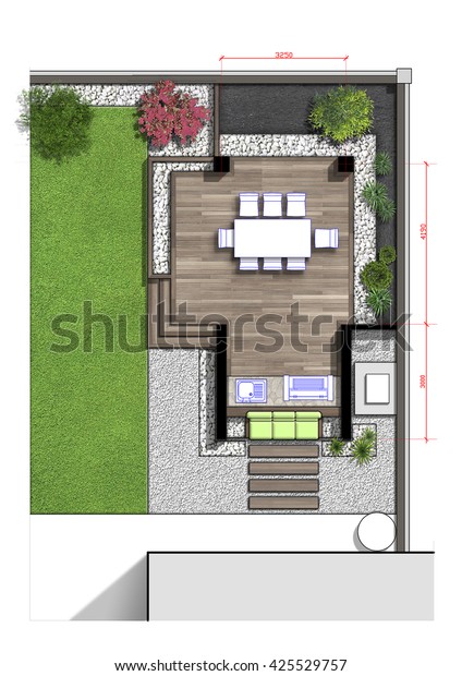 Backyard Master Plan 2d Sketch Stock Illustration 425529757 | Shutterstock