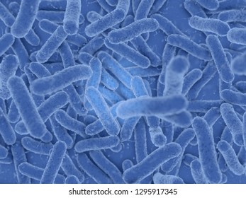 Bacteria Blue 3d Render Stock Illustration 1295917345
