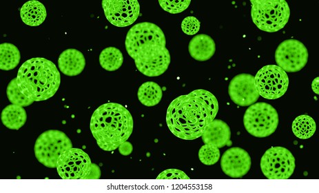 Bacteria Under Microscope Pathogenic Virus Black Stock Illustration ...