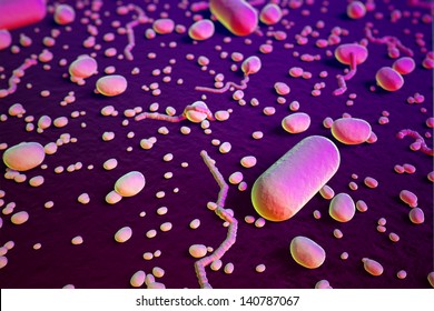 Bacterias Under Microscope Can Represent Dust Stock Illustration ...