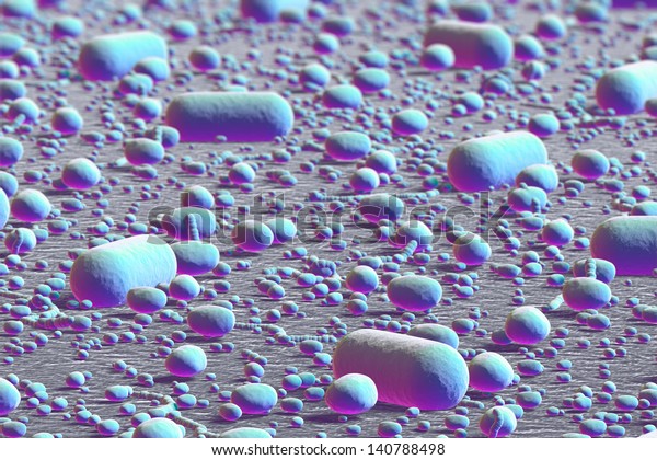 Bacterias Under Microscope Can Represent Dust Stock Illustration ...