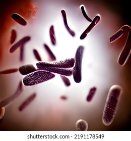 Bacterium Under Microscope D Illustration Stock Illustration 2191178549 ...