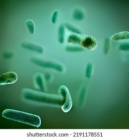 Bacterium Under Microscope D Illustration Stock Illustration 2191178551 ...