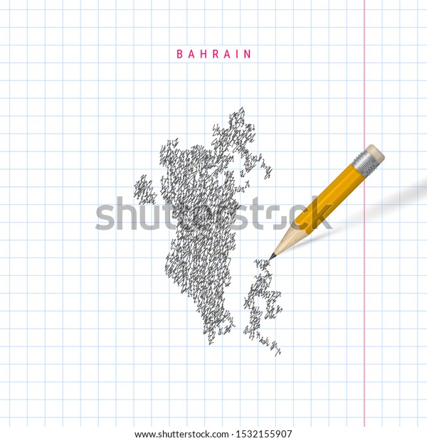 Bahrain Sketch Scribble Map Drawn On Stock Illustration 1532155907 | Shutterstock