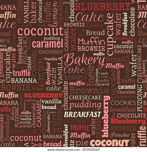 Bakery Words Tags Seamless Pattern On Stock Illustration 303400064 ...