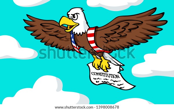 Bald Eagle Flying Us Constitution Stock Illustration 1398008678 ...