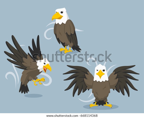 Bald Eagle Vector Cartoon Illustrations Four Stock Illustration ...