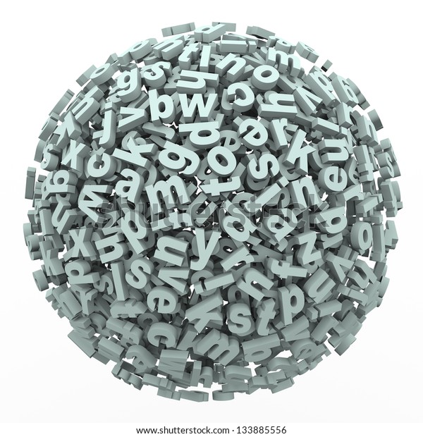 Ball Letters 3d Render Symbolizing Writing Stock Illustration 133885556 ...