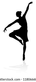 Ballet Dancer Silhouette Dancing Posed Position Stock Vector (Royalty ...