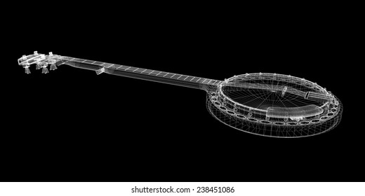 Banjo Model 5 String Body Structure Stock Illustration 238451086 ...