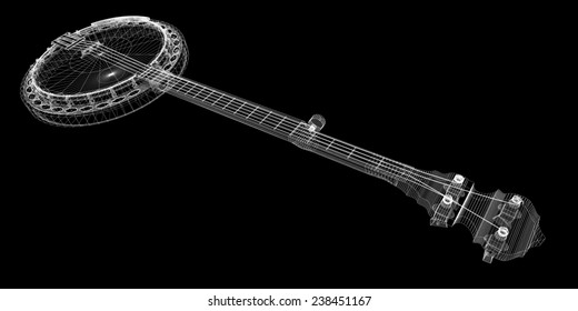 Banjo Model 5 String Body Structure Stock Illustration 238451167 ...