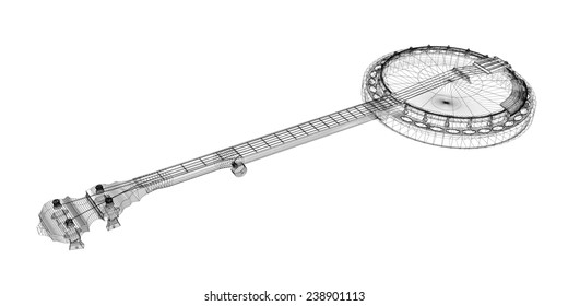 Banjo Model 5 String Body Structure Stock Illustration 238901137 ...