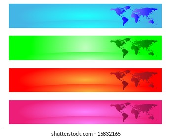 Banner World Map Stock Vector (Royalty Free) 15022576