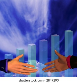 Bar Chart W Handshake Stock Illustration 2847293 | Shutterstock