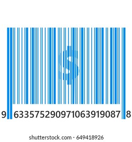 Continuous One Single Line Drawing Barcode Stock Vector (Royalty Free ...
