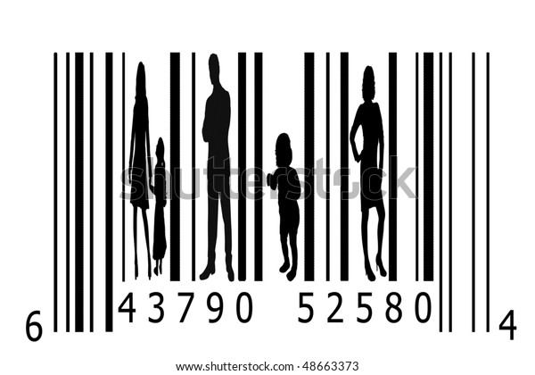 Bar Code People Silhouettes Can Be: ilustrações stock 48663373 ...