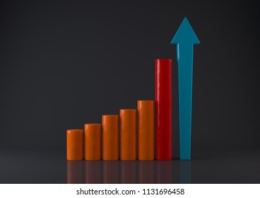Bar Graph Chart Arrow Pointing Upwards 스톡 일러스트 1131696458 | Shutterstock