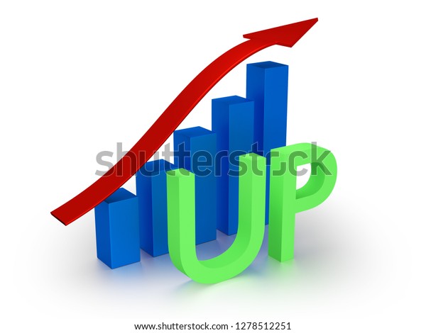 Bar Graph Increase Word 3d Illustration Stock Illustration 1278512251 ...