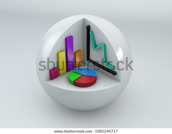 Bar Graph Line Pie Chart Template Stock Illustration 1082240717 ...