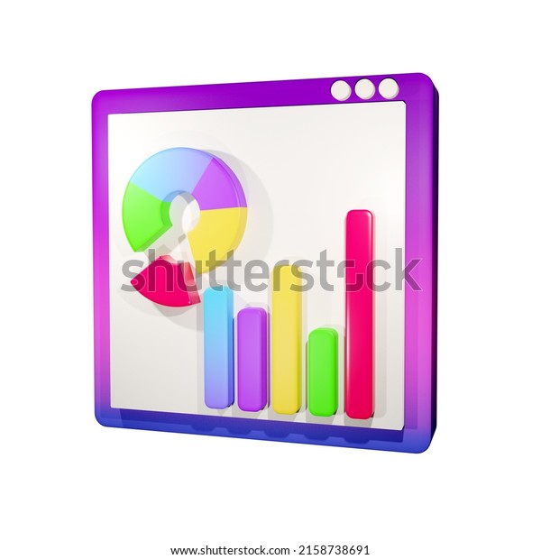 Bar Graph Pie Chart Display 3d Stock Illustration 2158738691 | Shutterstock