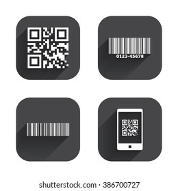 Ilustrasi Stok Bar Qr Code Icons Scan Barcode 386700727 | Shutterstock