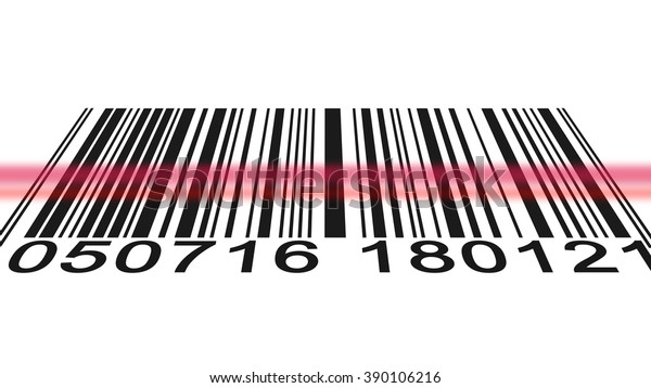 Barcode Over White Background Scanning By Stock Illustration 390106216 ...