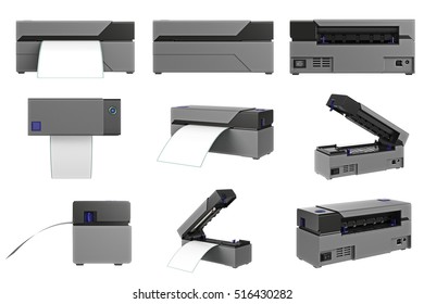 Barcode Printer Office Electronic Set 3d Stock Illustration 516430282 ...