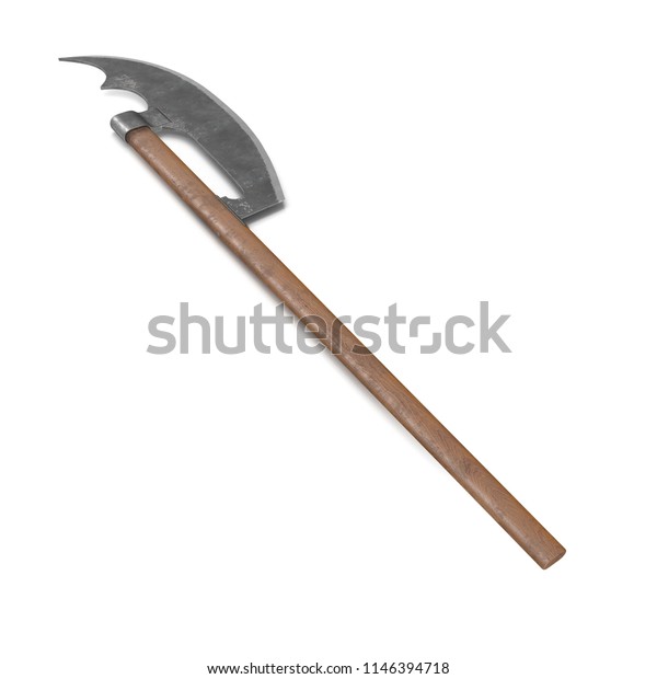Bardiche Long Poleaxe Weapon On White Stock Illustration 1146394718 ...