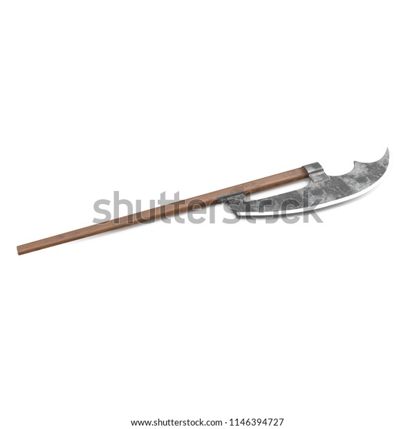 Bardiche Long Poleaxe Weapon On White Stock Illustration 1146394727 ...