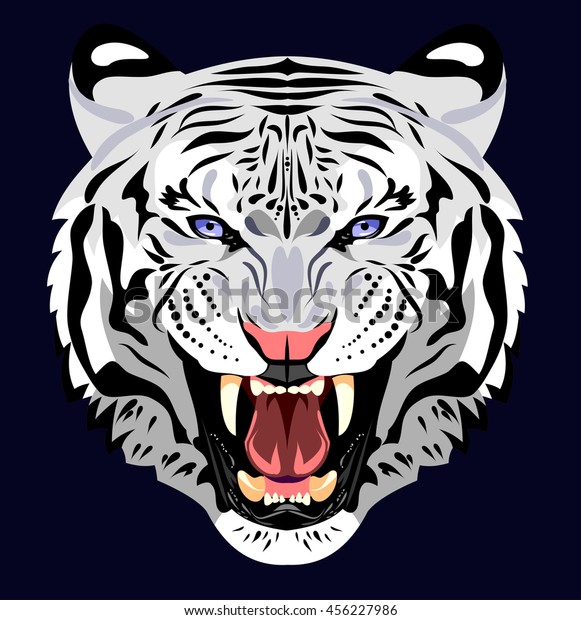 Bared Terrible Rage Tiger Stock Illustration 456227986 | Shutterstock