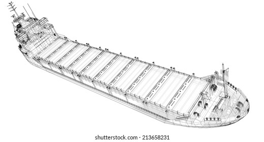 Barge Cargo Model Body Structure Wire Stock Illustration 213658231