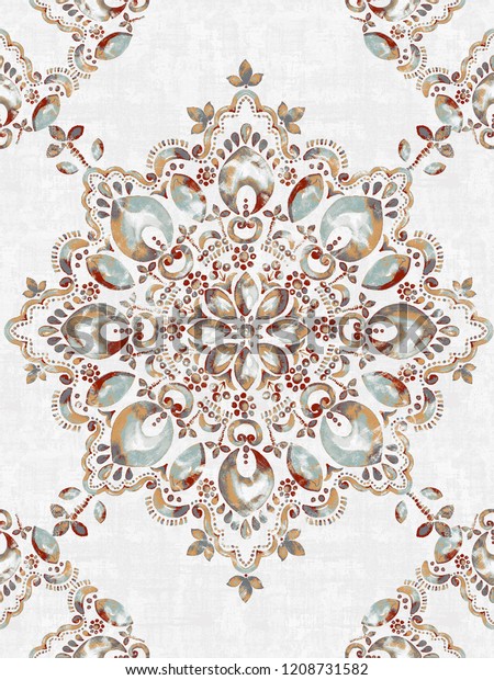 Baroque Damask Pattern Delicate Mechanism Delicate Stock Illustration ...